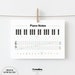 Piano Music Notes Poster, Piano Room, Classroom, Kids Music Education ...