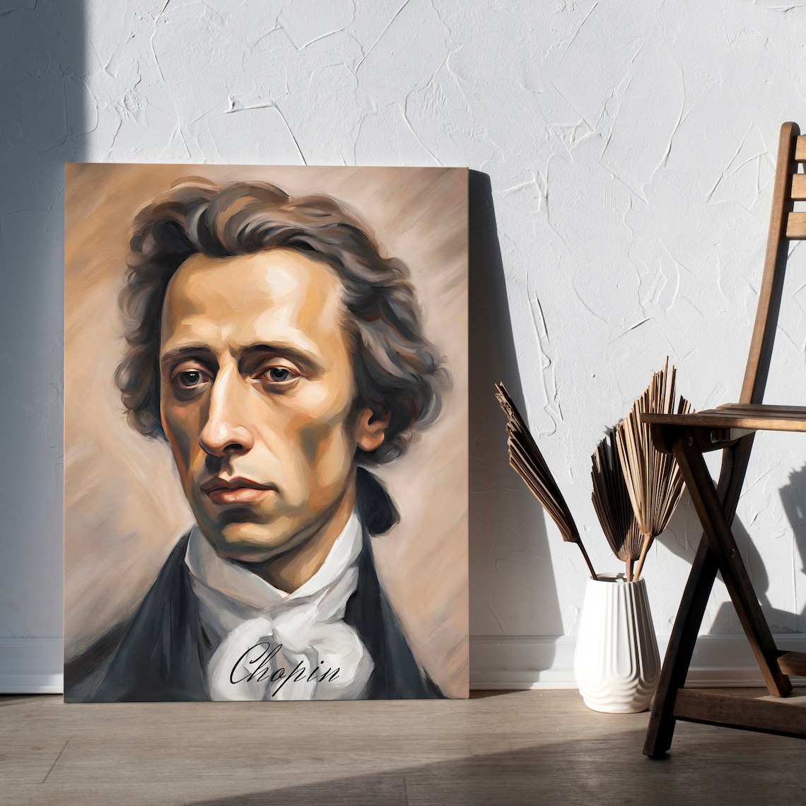 Frédéric Chopin Oil Painting Portrait Poster, Classical Music Wall Art ...