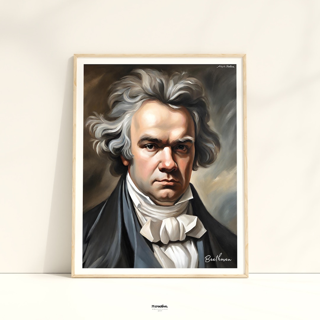 Beethoven Oil Painting Portrait: Classical Music Wall Art (digital ...