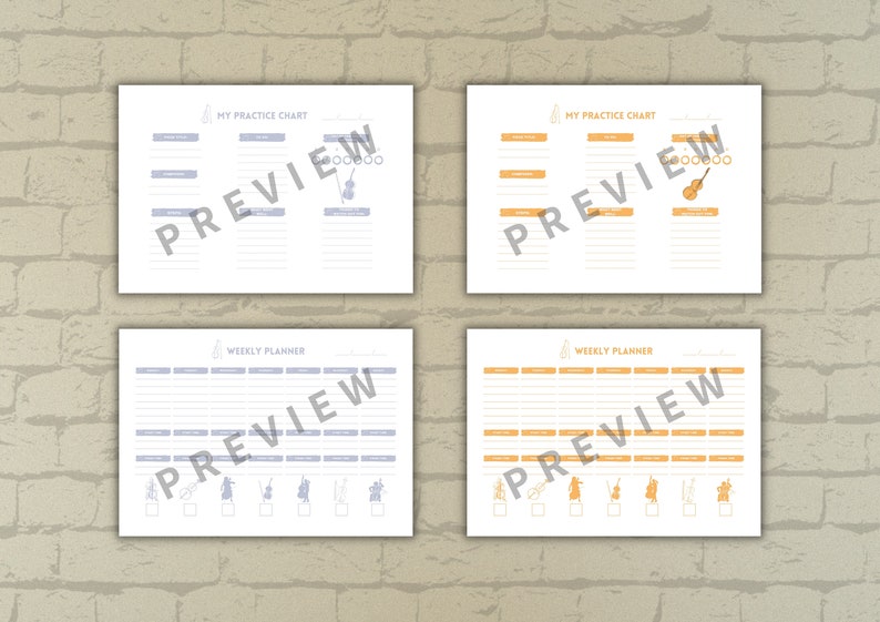 Cello Practice Planner , Cello Weekly Practice Chart, Instrument ...
