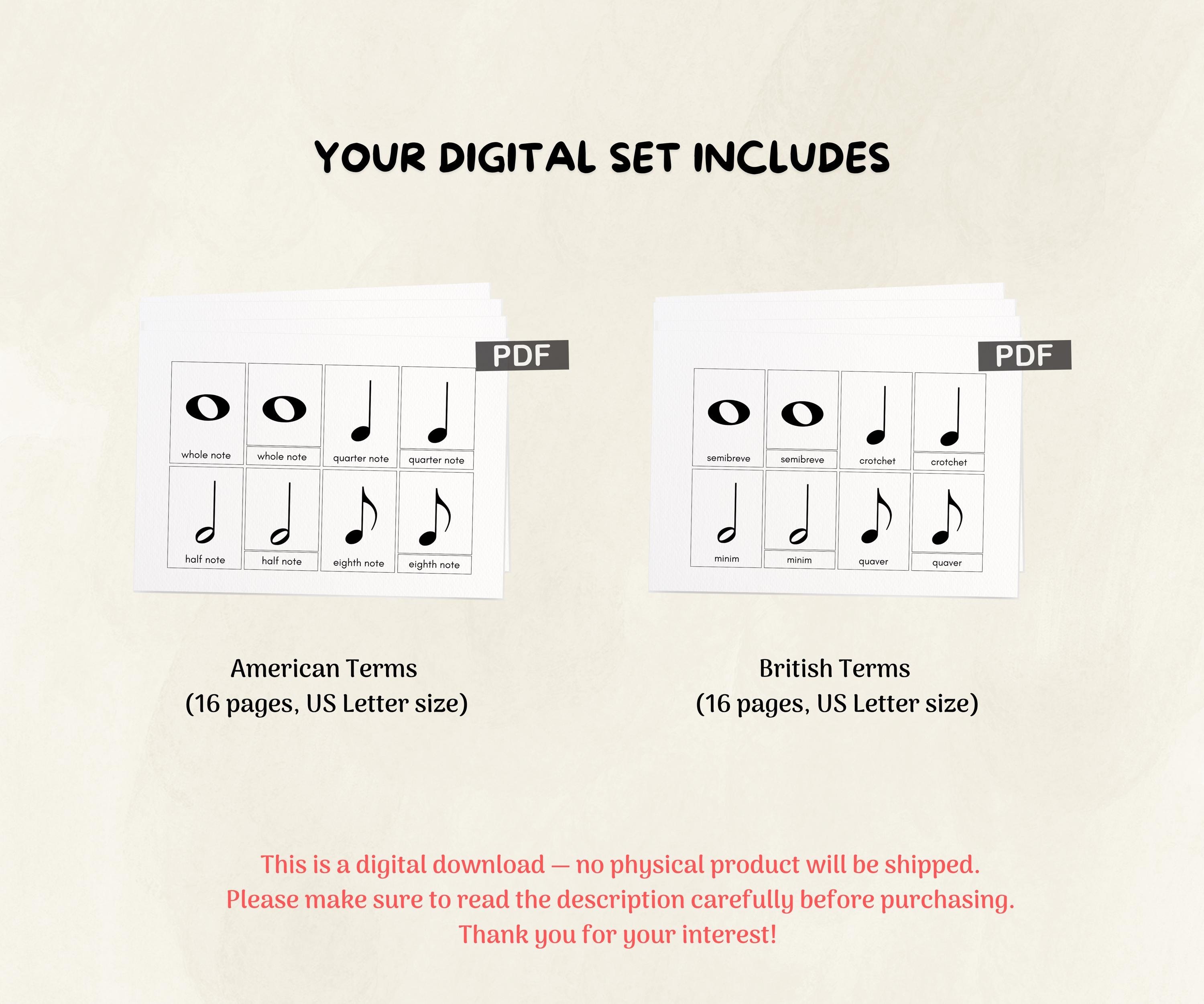 Montessori Music Symbols Flashcards: Music Theory Learning (PDF ...