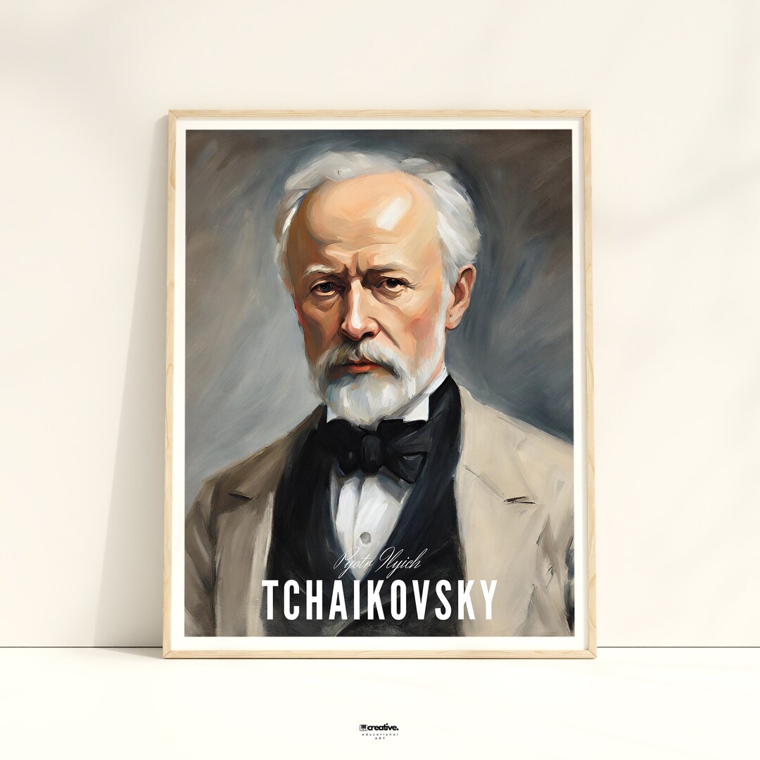 Tchaikovsky Oil Painting Portrait, Classical Music Wall Art, Classical ...