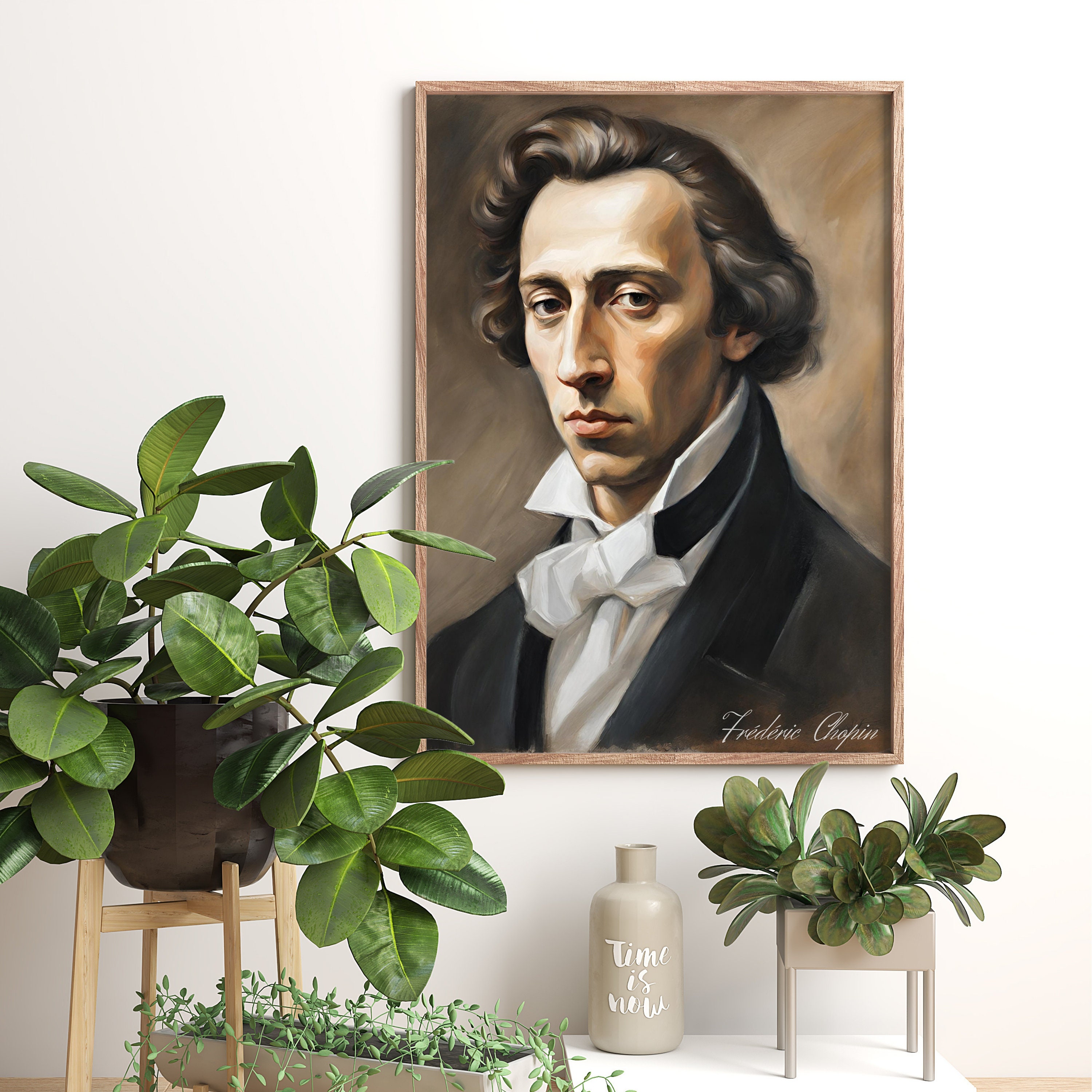 Chopin Oil Painting Portrait: Classical Music Wall Art (digital ...