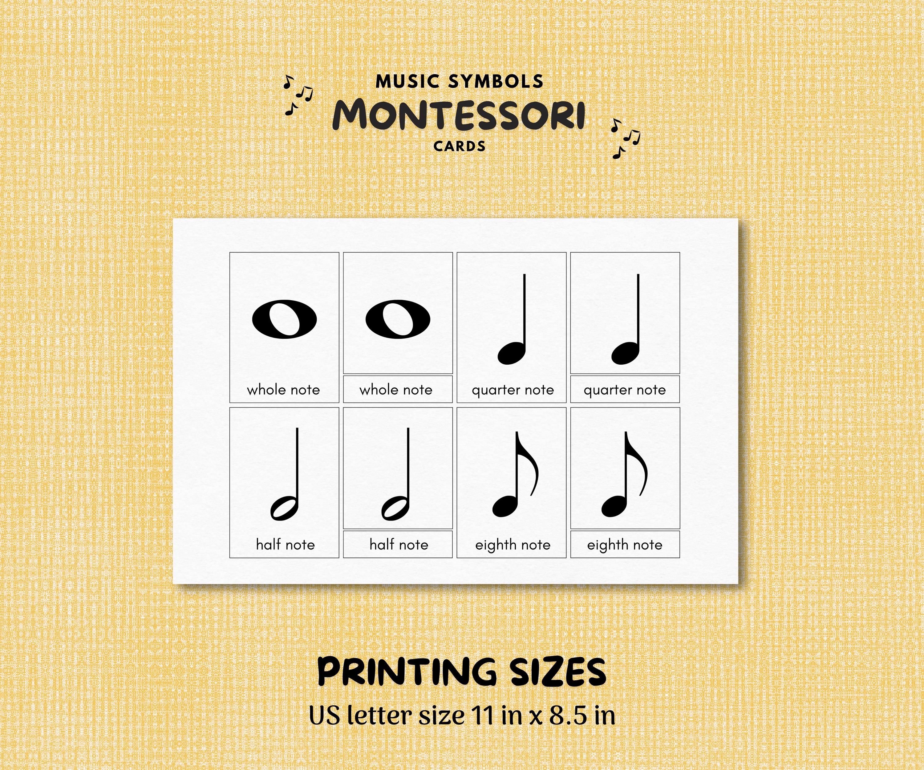 Montessori Music Symbols Flashcards: Music Theory Learning (PDF ...