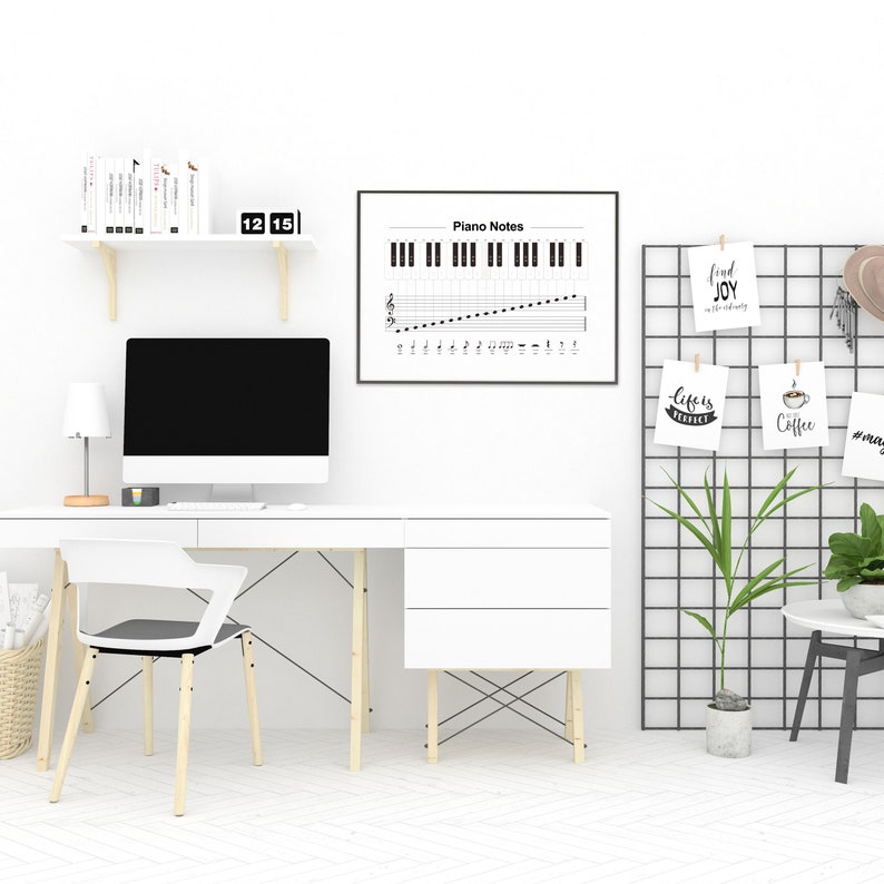 Piano Notes Music Poster, Piano Room, Classroom Decor, Kids Music ...