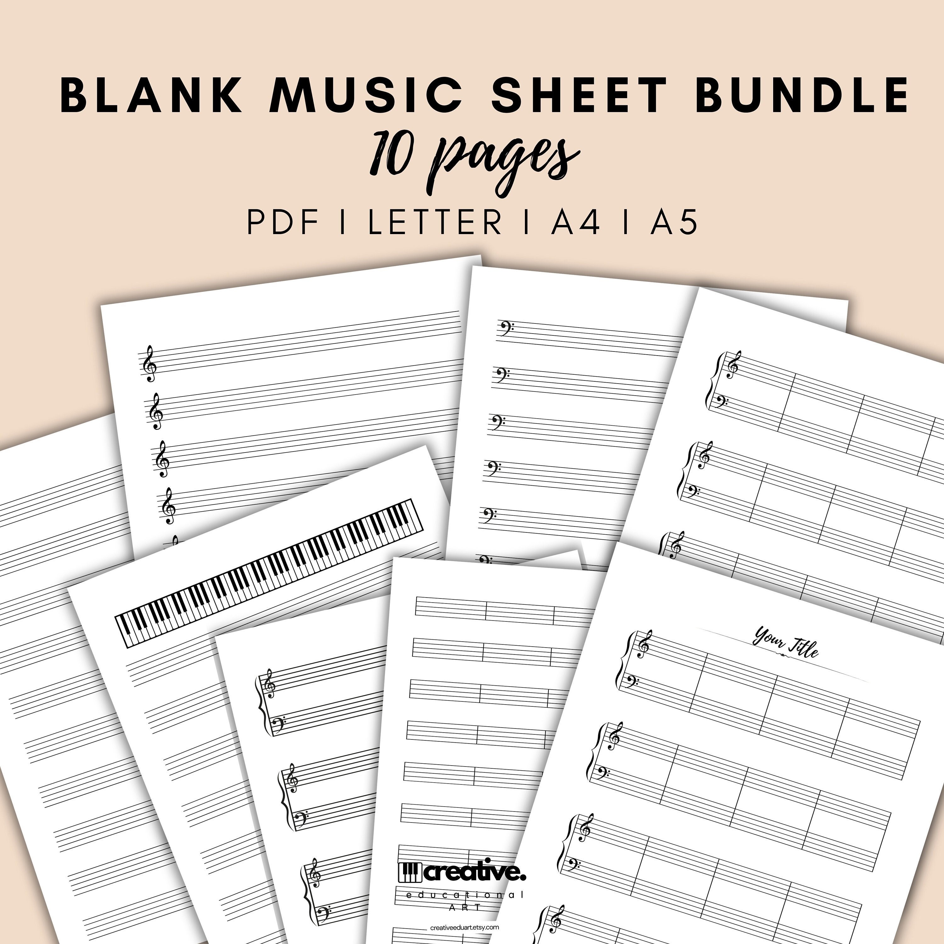 Printable Blank Sheet Music For Piano Blank Music Sheets | ModernTone