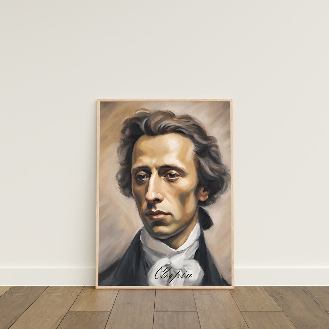Frédéric Chopin Oil Painting Portrait Poster, Classical Music Wall Art ...