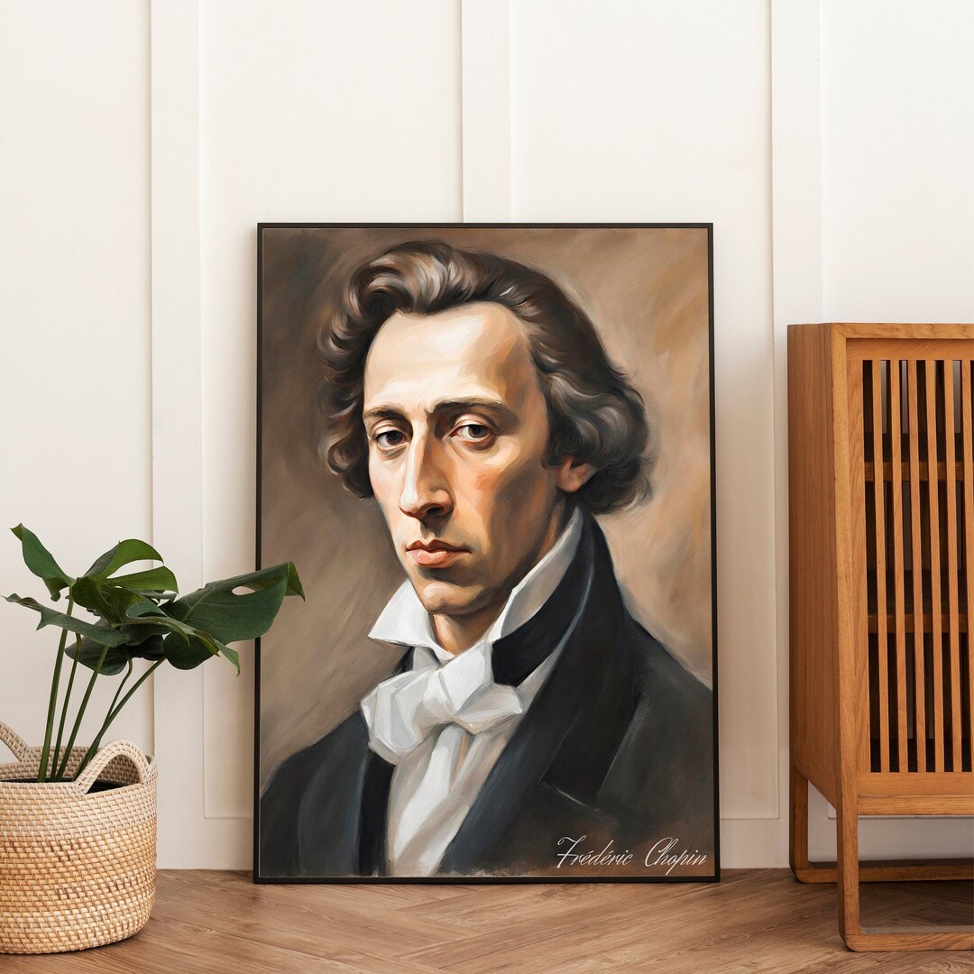 Chopin Oil Painting Portrait: Classical Music Wall Art (digital ...