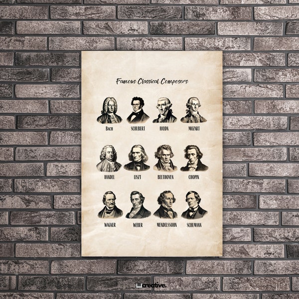 Musical Composers Wall Art - Etsy