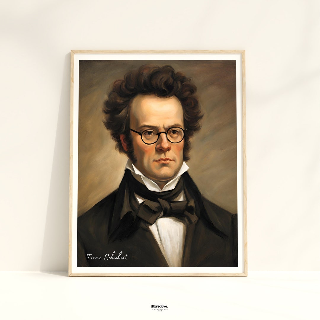 Franz Schubert Oil Painting Portrait, Classical Music Wall Art ...