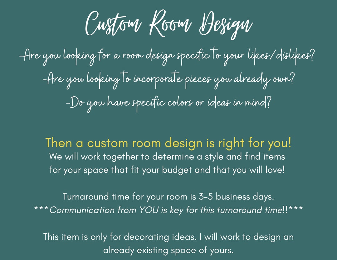 Custom Room Decor, Interior Decorating, E Design Service, Custom ...