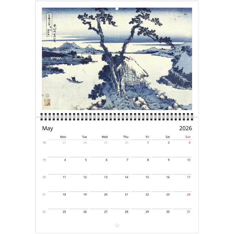 Journey Around Fuji Wall Calendar 2026 Katsushika Hokusai Japanese Art ...