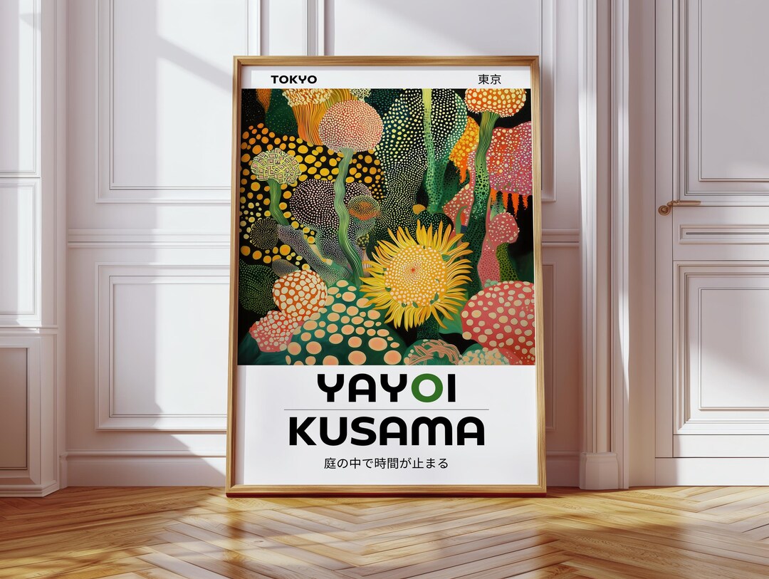 Yayoi Kusama Art Poster | Polka Dot Flower Artwork | Colorful Home ...