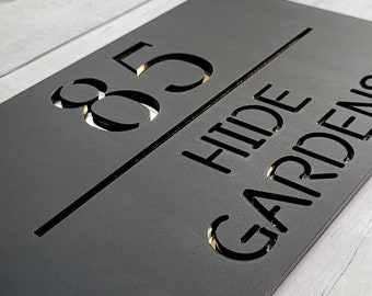 MODERN HOUSE SIGN House Number Vertical House Sign 150mm X 300mm 190mm ...