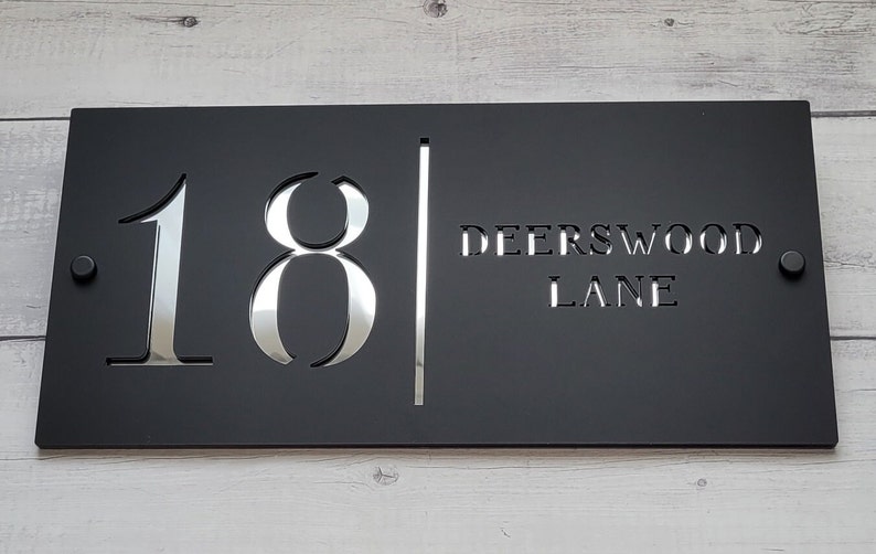 MODERN HOUSE SIGN House Number Sign 290 X 140mm 360 X 175mm 490 X 230mm ...