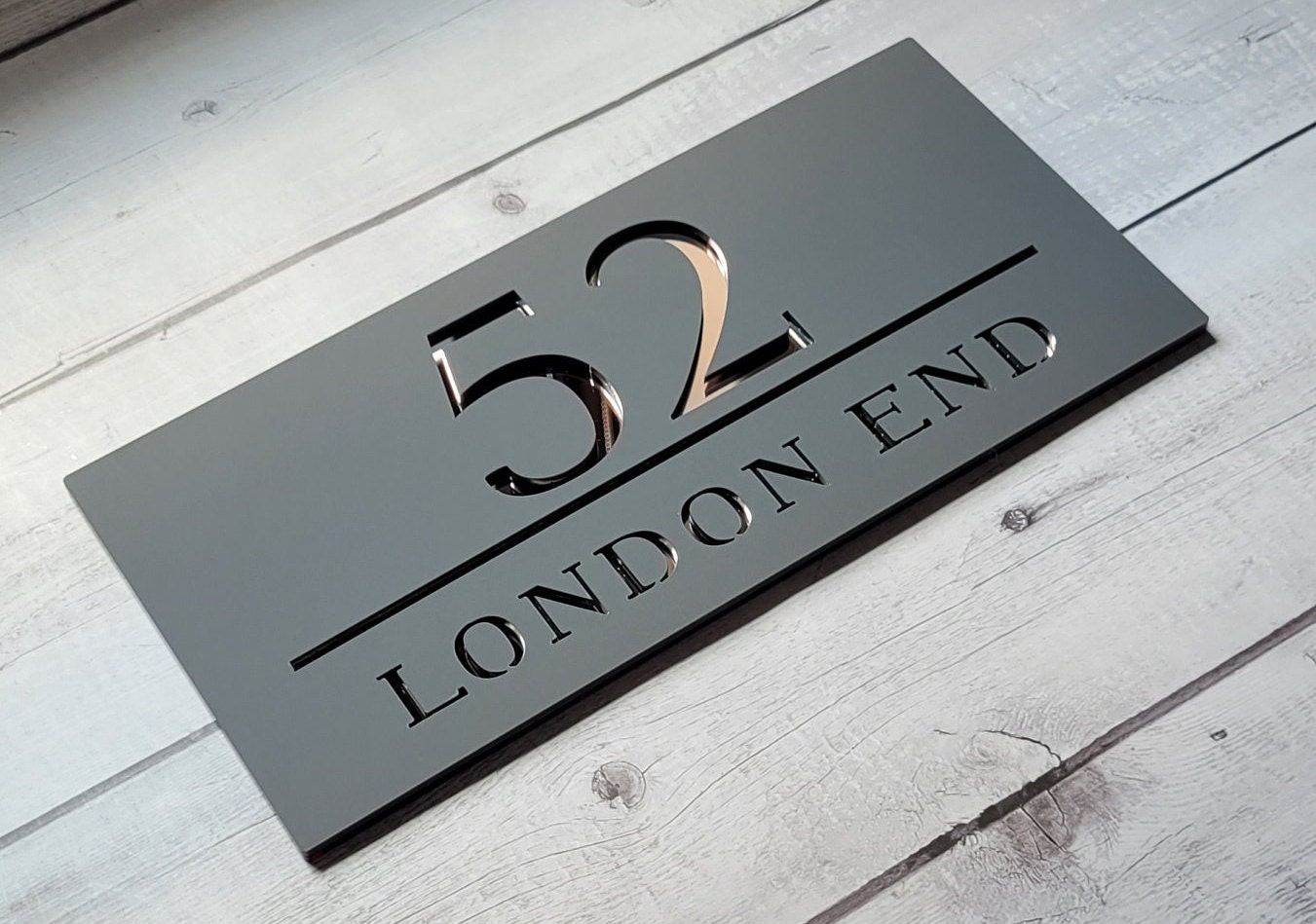 MODERN HOUSE SIGN Grey Matt and Rose Gold 290mm X 140mm - Etsy