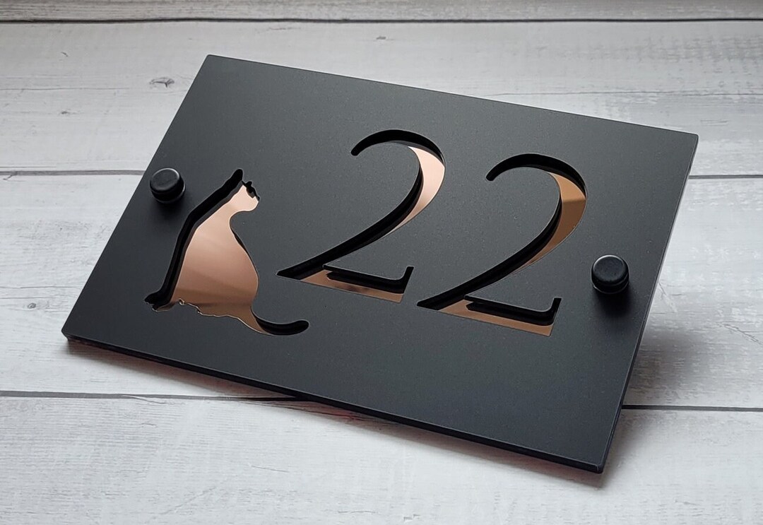 HOUSE DOOR SIGN | Cat Number Sign | Cat House Sign | - Etsy