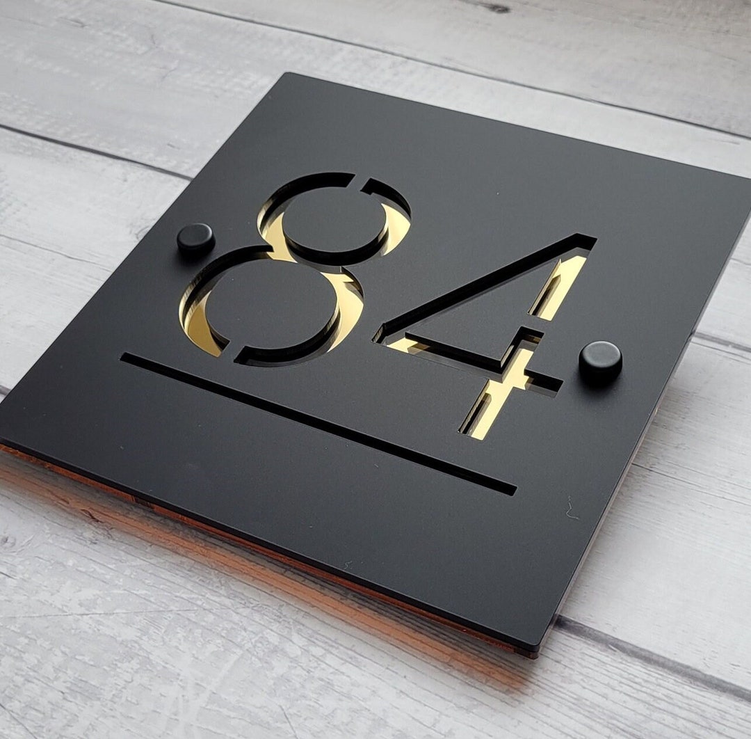 Modern Acrylic House Number Sign | Custom Address Plaque - Etsy