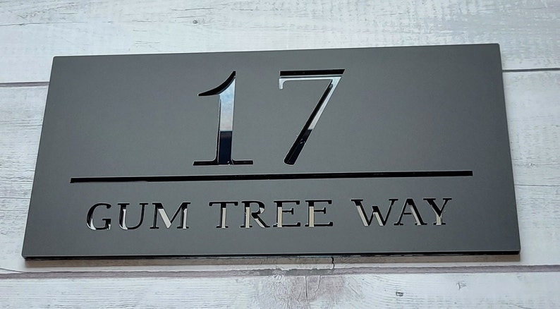 MODERN HOUSE SIGN Black Matt and Mirror 290mm X 140mm - Etsy