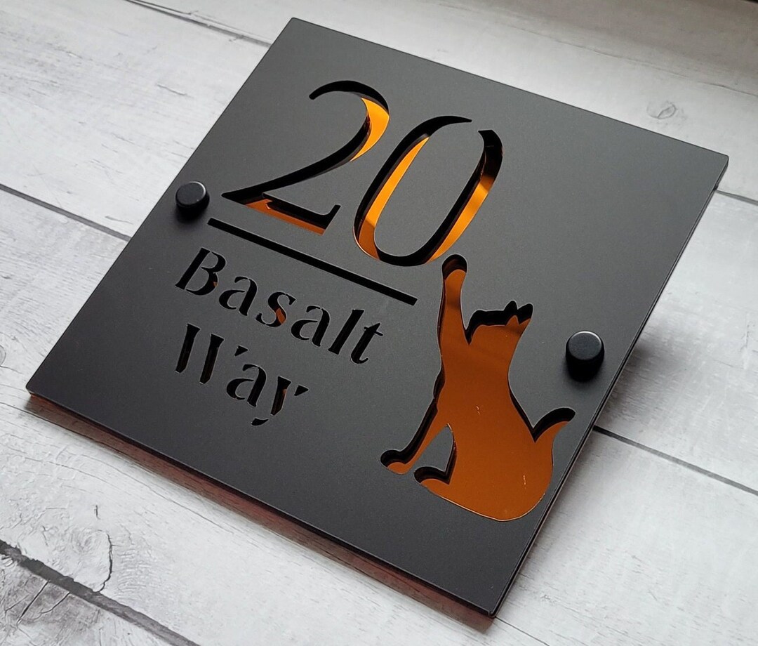 HOUSE DOOR SIGN | Cat Number Sign | Cat House Sign | 180mm X 180mm ...
