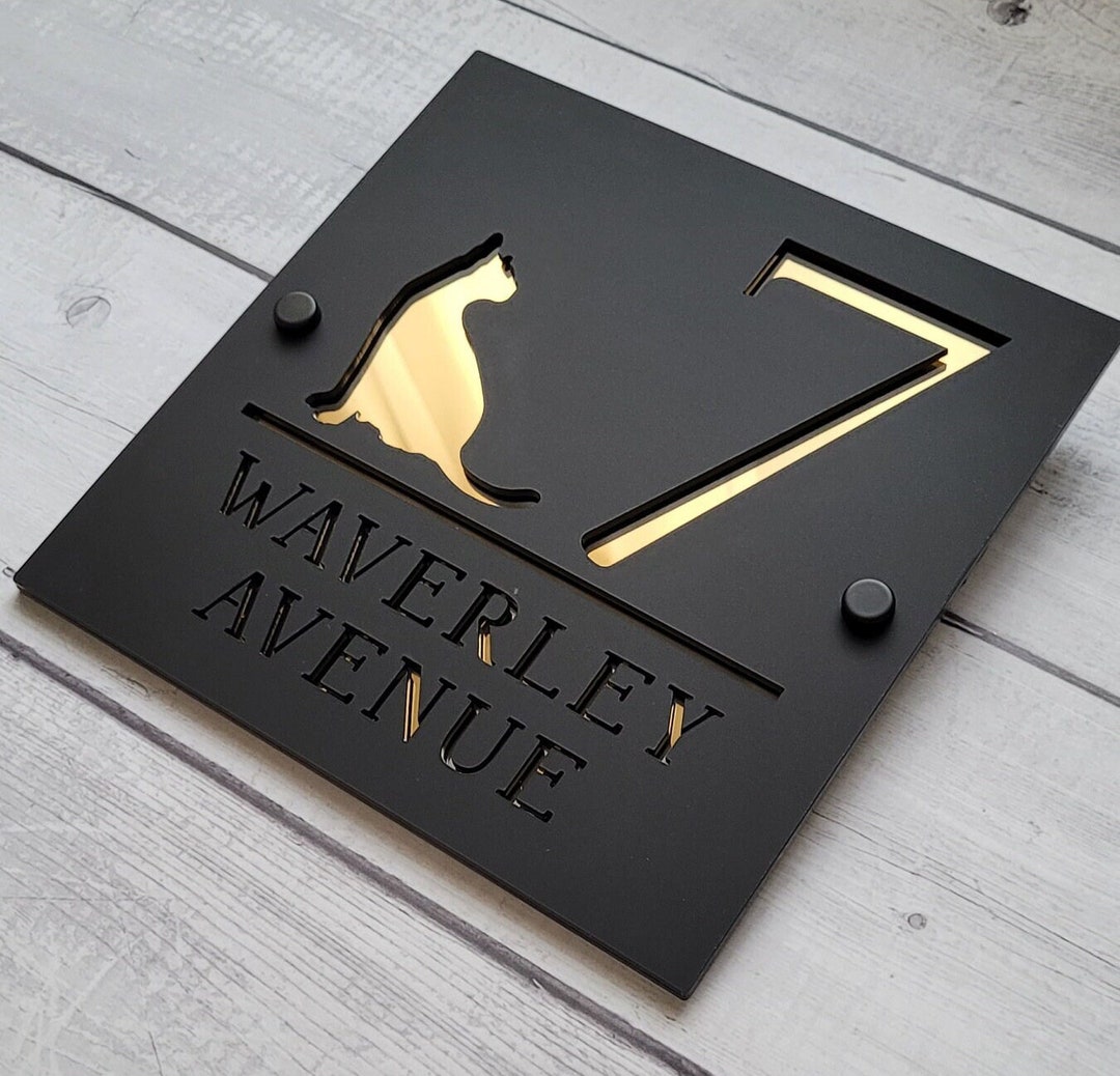 HOUSE DOOR SIGN | Cat House Number Sign | Cat House Sign | 180 X 180mm ...
