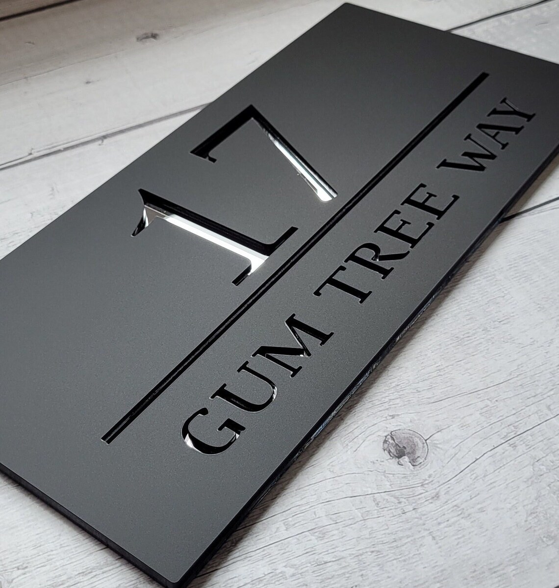 MODERN HOUSE SIGN Black Matt and Mirror 290mm X 140mm - Etsy