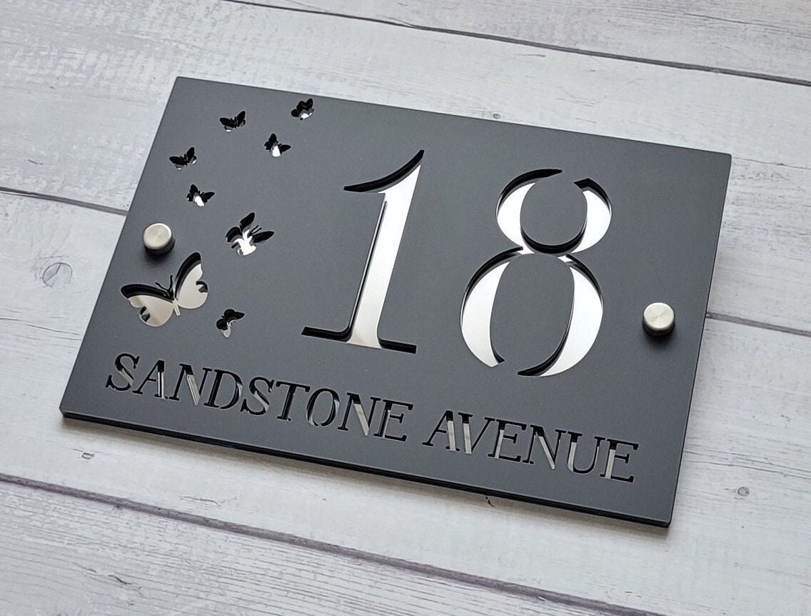 MODERN HOUSE SIGN House Number Plate Address Sign 230 X 155mm 290 X ...