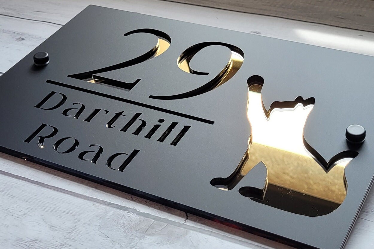 HOUSE DOOR SIGN Cat Number Sign Cat House Sign 230 X 155mm 290 X 190mm ...