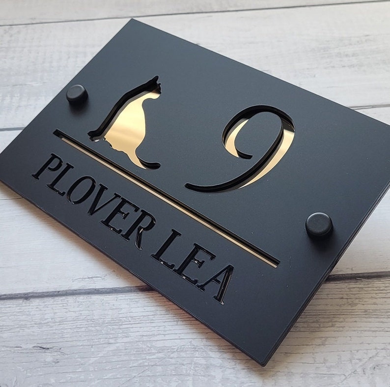 HOUSE DOOR SIGN Cat House Number Sign Cat House Sign 180 X 180mm 200 X ...