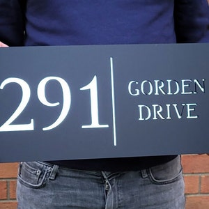MODERN HOUSE SIGN House Number Sign 290 X 140mm 360 X 175mm 490 X 230mm ...
