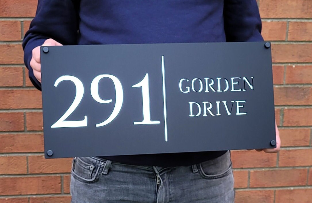 MODERN HOUSE SIGN House Number Sign 290 X 140mm 360 X 175mm 490 X 230mm ...