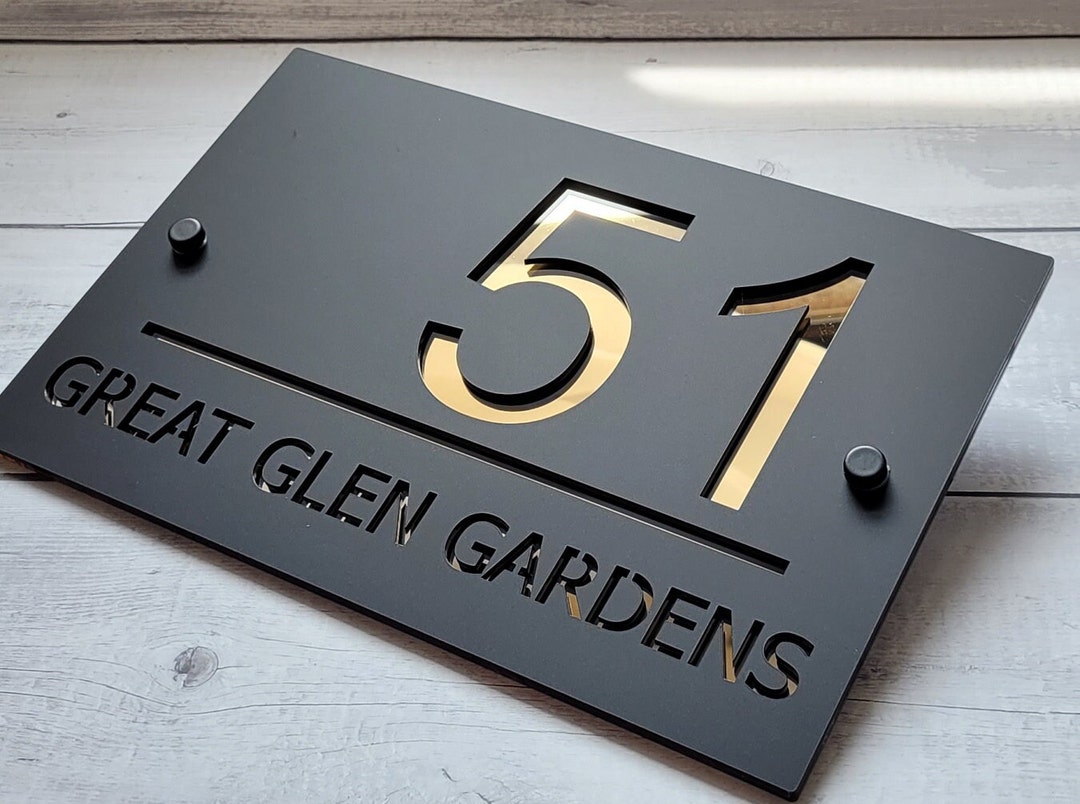 MODERN HOUSE SIGN House Number Plate House Door Sign 230 - Etsy