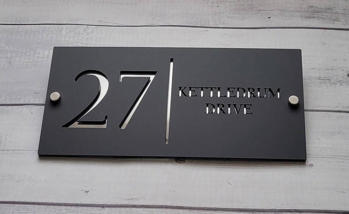 MODERN HOUSE SIGN House Number Sign 290 X 140mm 360 X 175mm 490 X 230mm ...