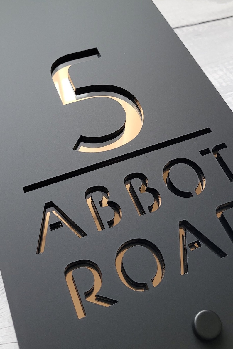 MODERN HOUSE SIGN House Number Vertical House Sign 150mm X 300mm 190mm ...