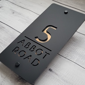 MODERN HOUSE SIGN | House Number | Vertical House Sign | 150mm X 300mm ...
