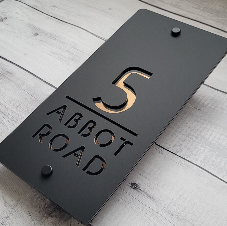 MODERN HOUSE SIGN | House Number | Vertical House Sign | 150mm X 300mm ...