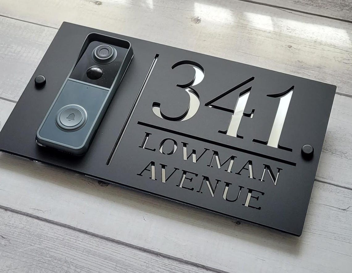 DOORBELL CAMERA SIGN | Doorbell House Number | Doorbell With House ...