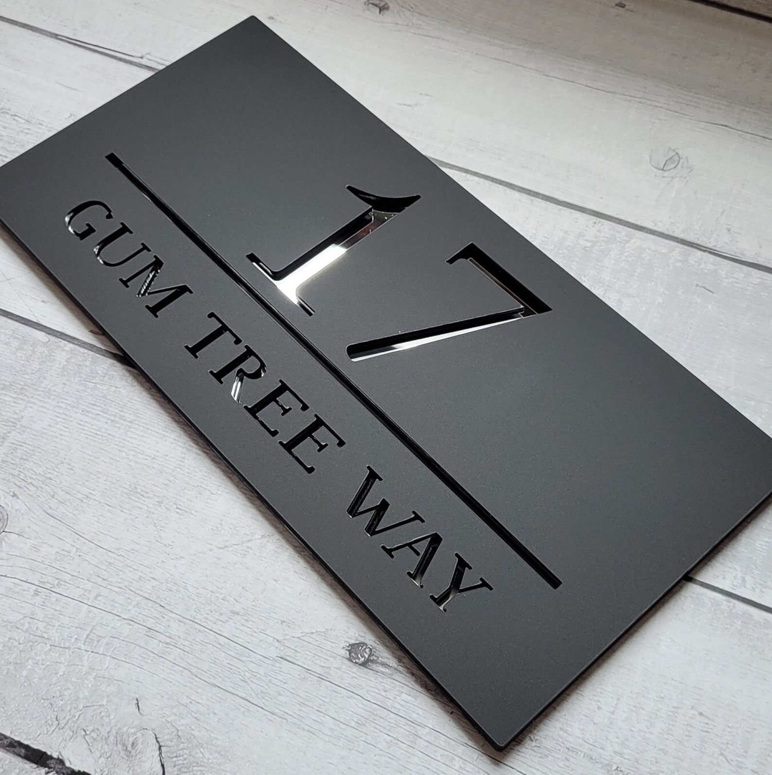 MODERN HOUSE SIGN Black Matt and Mirror 290mm X 140mm - Etsy