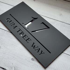 MODERN HOUSE SIGN | Black Matt and Mirror | 290mm X 140mm - Etsy