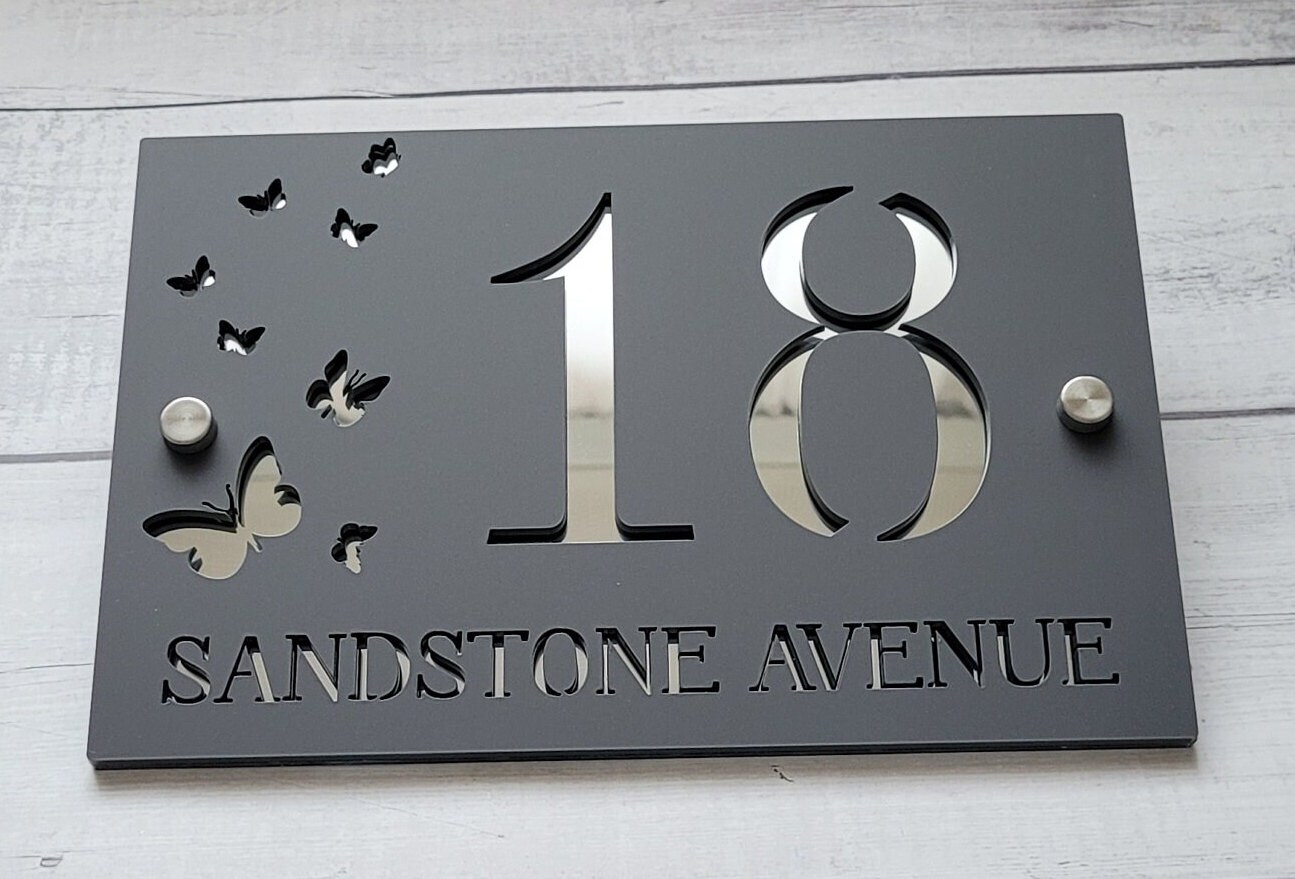 MODERN HOUSE SIGN House Number Plate Address Sign 230 X 155mm 290 X ...