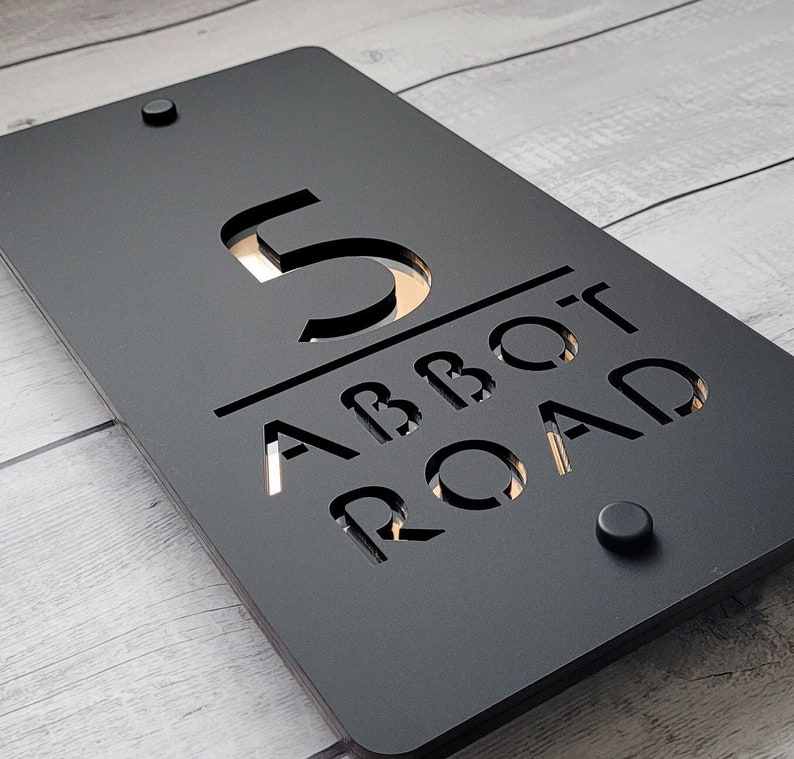 MODERN HOUSE SIGN | House Number | Vertical House Sign | 150mm X 300mm ...