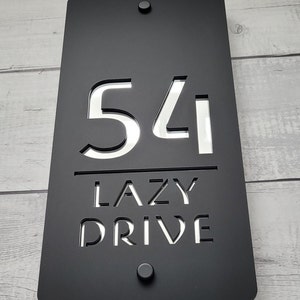MODERN HOUSE SIGN | House Number | Vertical House Sign | 150mm X 300mm ...