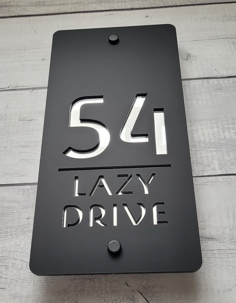 MODERN HOUSE SIGN House Number Vertical House Sign 150mm - Etsy