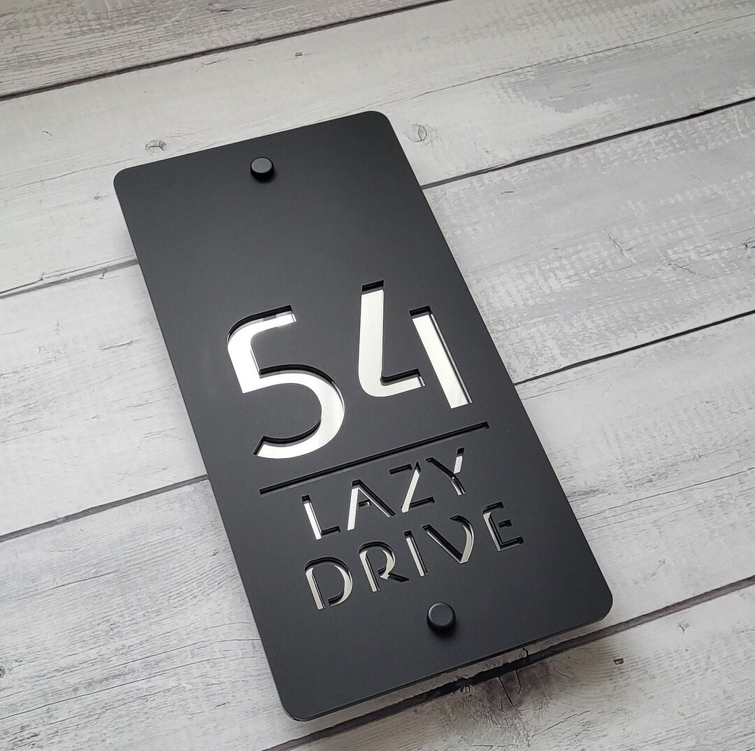 MODERN HOUSE SIGN | House Number | Vertical House Sign | 150mm X 300mm ...