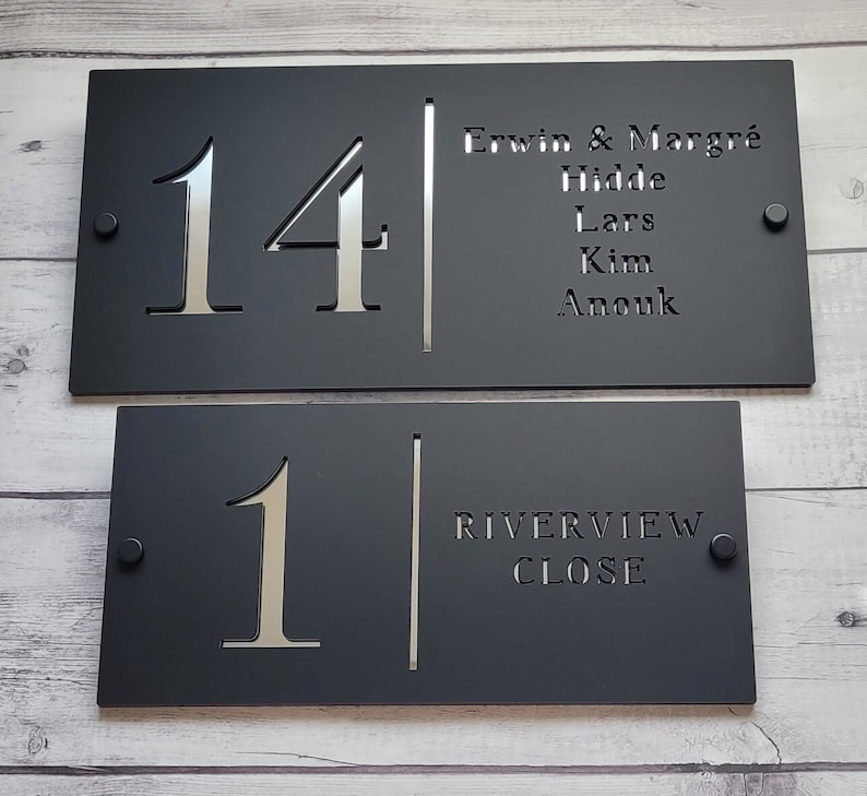 MODERN HOUSE SIGN House Number Sign 290 X 140mm 360 X 175mm 490 X 230mm ...