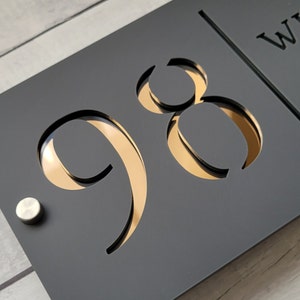 MODERN HOUSE SIGN | Rectangle House Number | 290 х 140mm | 360 X 175mm ...