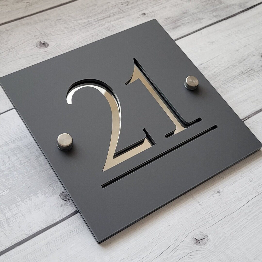 MODERN HOUSE SIGN | House Number | 180mm х 180mm | 200mm X 200mm ...