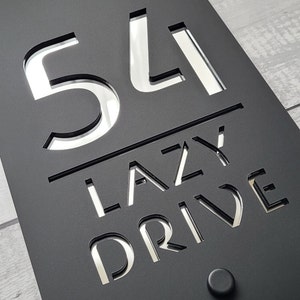 MODERN HOUSE SIGN | House Number | Vertical House Sign | 150mm X 300mm ...