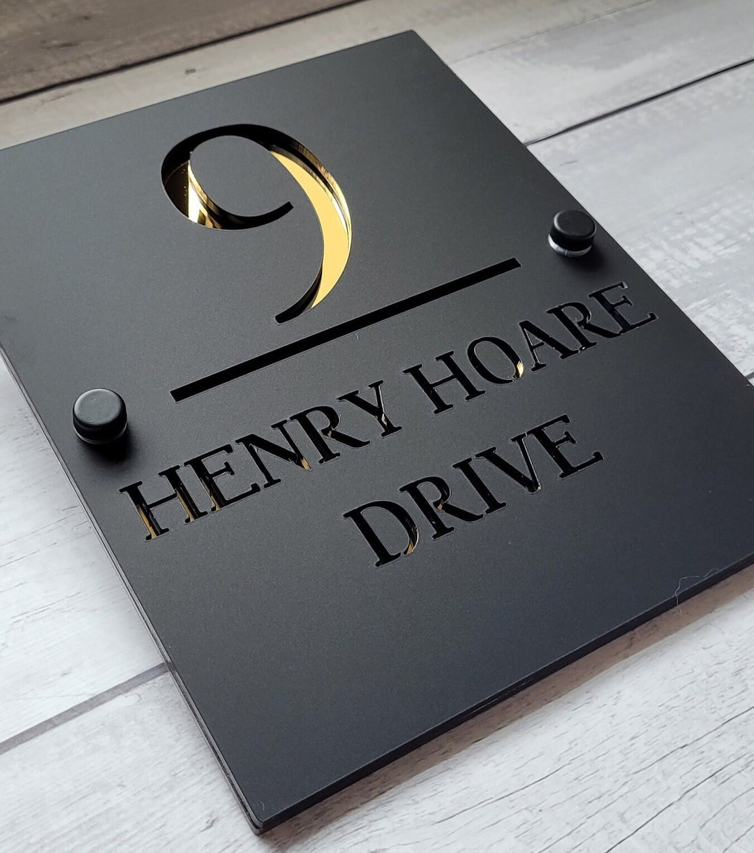 MODERN HOUSE SIGN | 160mm X 200mm | House Number Sign | Address Sign ...