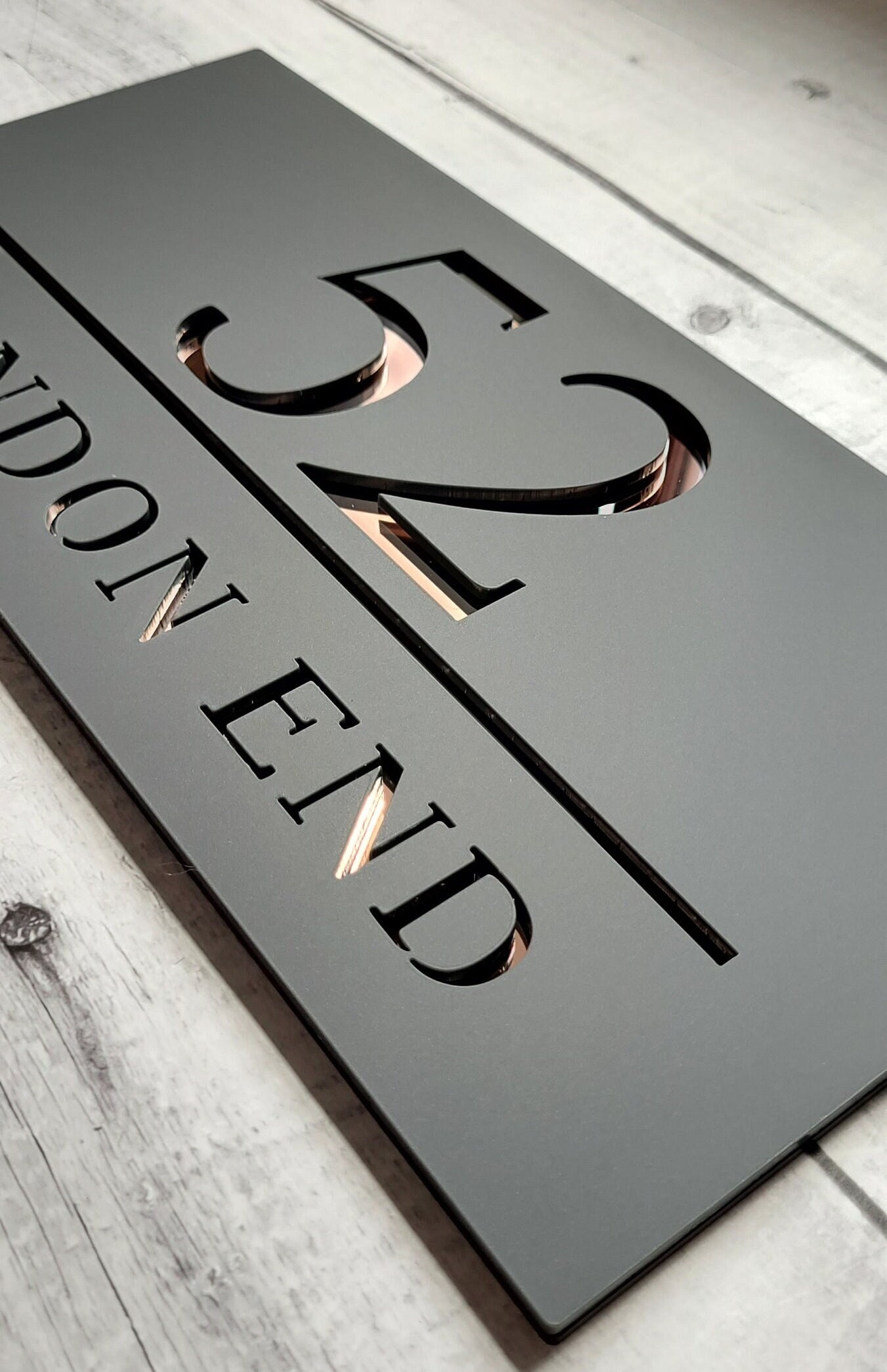 MODERN HOUSE SIGN Grey Matt and Rose Gold 290mm X 140mm - Etsy